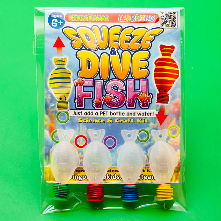 Squeeze & Dive Fish STEAM Science Crafts (4-Pack)